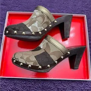 Coach | Shoes | Authentic Coach Caterina Patchwork Clogs In Shades Of ...